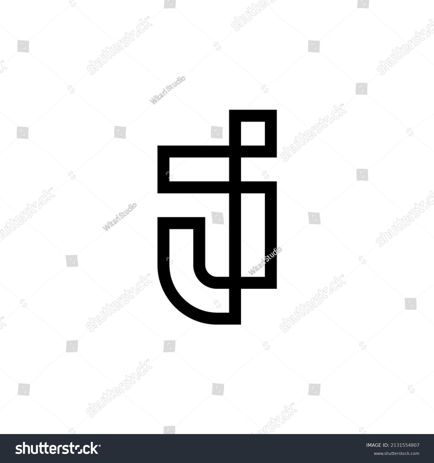 J Ji Initial Logo Design Vector Stock Vector (Royalty Free) 2131554807
