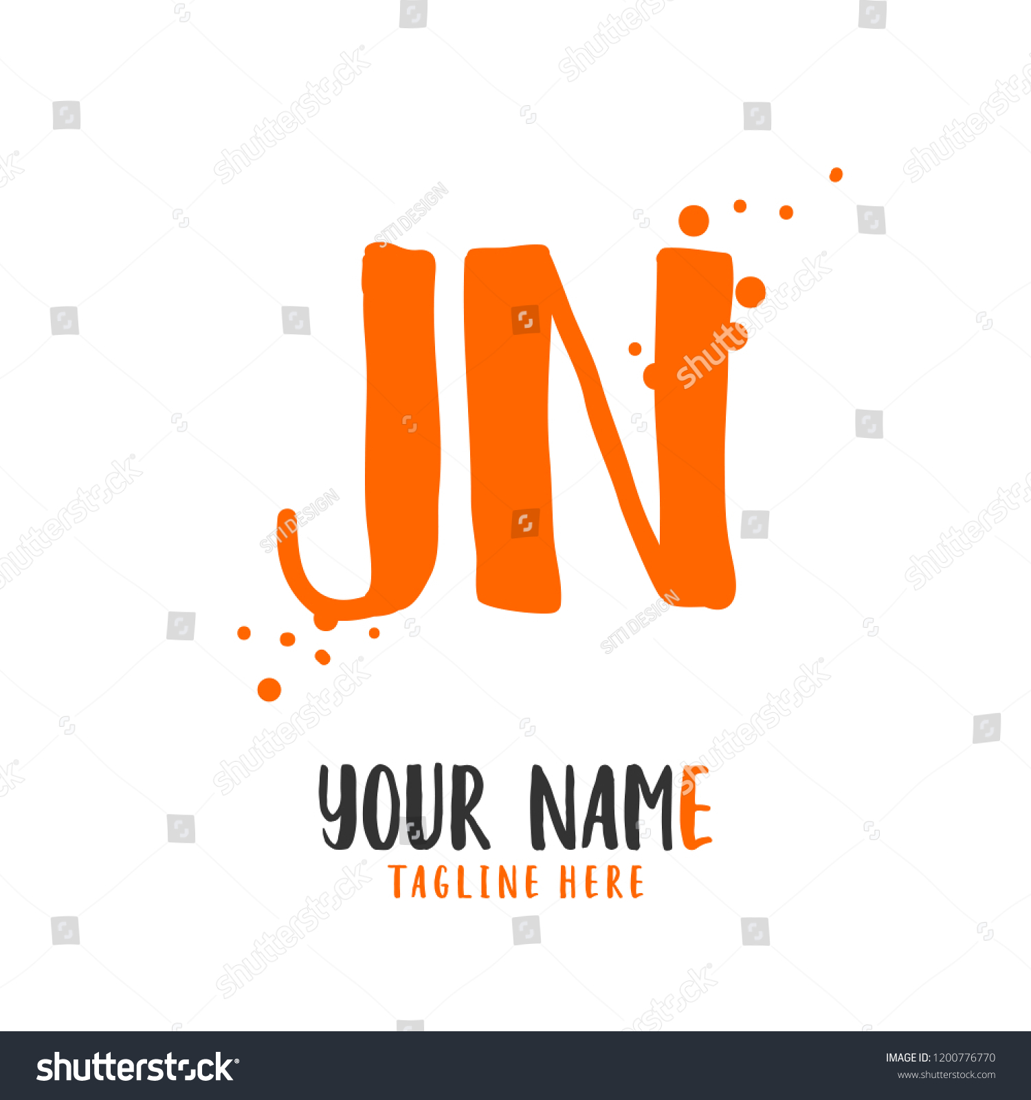 J N Handwritten Logo Template Stock Vector (Royalty Free) 1200776770 ...