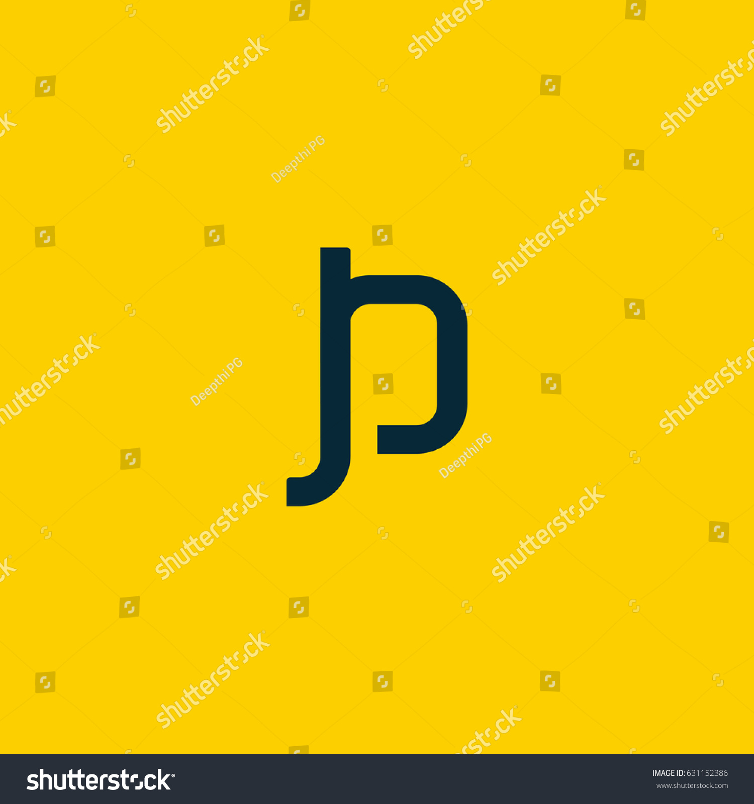J P Joint Letter Logo Design Stock Vector (Royalty Free) 631152386 ...