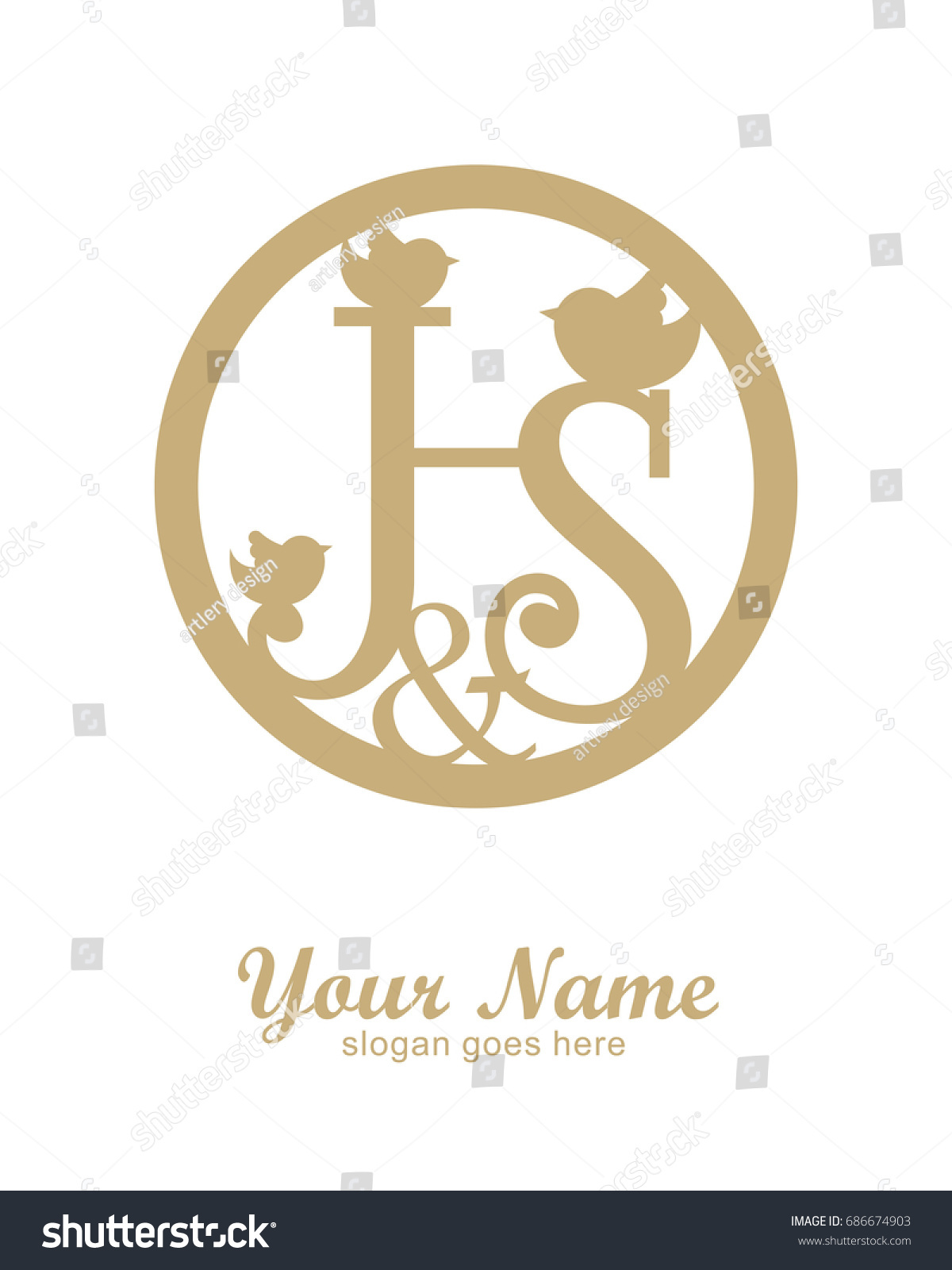 J S Initial Wedding Decorative Logo Stock Vector (Royalty Free) 686674903
