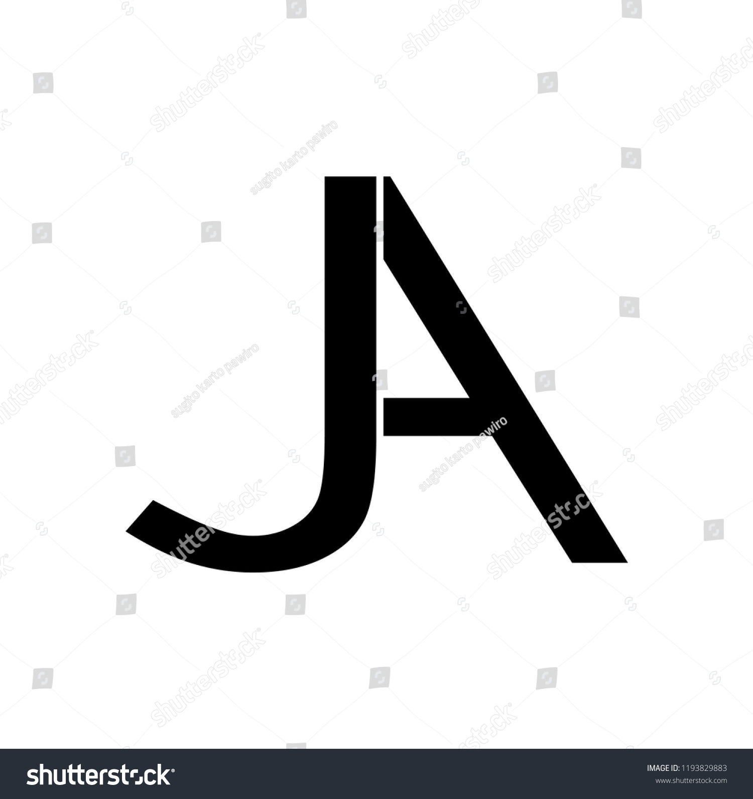 Ja Letter Vector Logo: vector de stock (libre de regalías) 1193829883