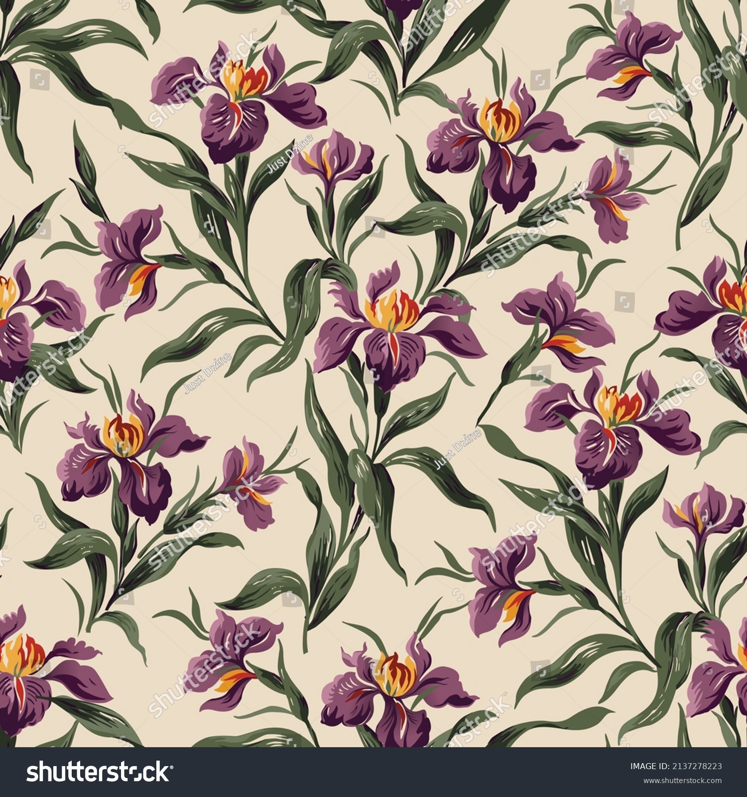 Jacaranda Floral Seamless Pattern Editable Vector Stock Vector (Royalty ...