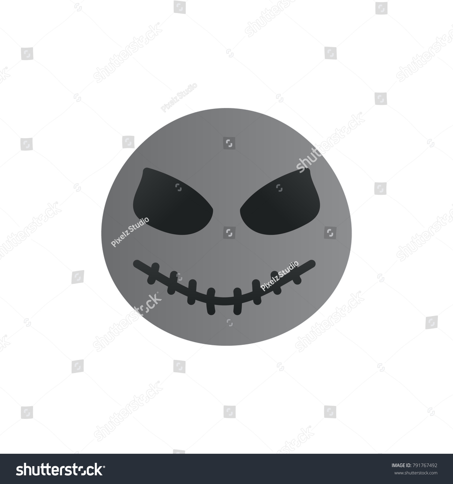 Jack Skellington Icon Flat Stock Vector (Royalty Free) 791767492
