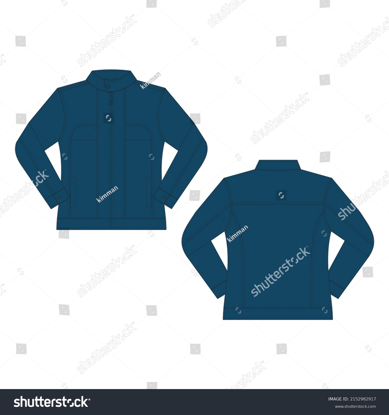 Jacket Blue Navy Color Vector Image Stock Vector (Royalty Free ...