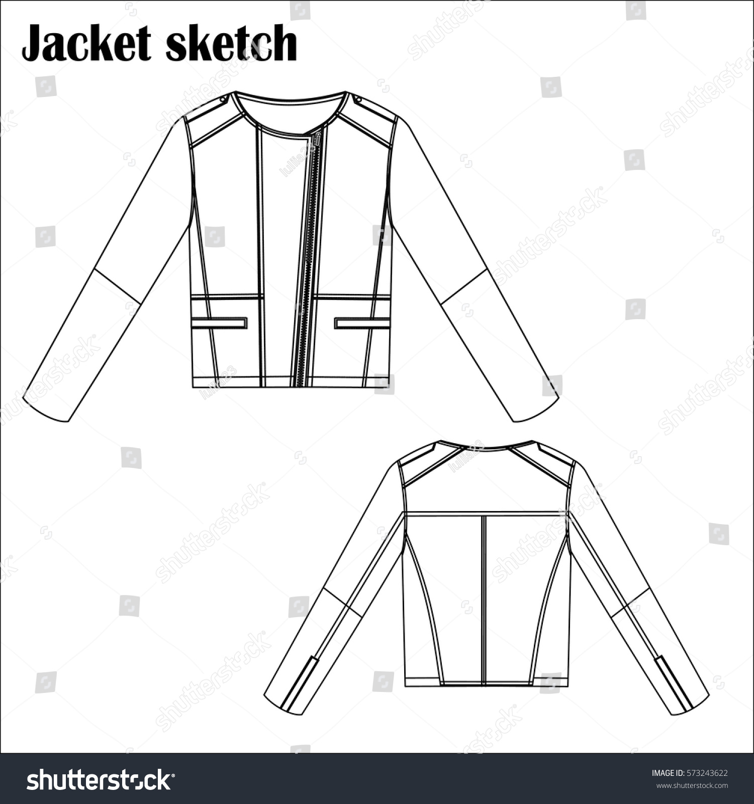 Jacket Sketch Vector Illustration Stock Vector (Royalty Free) 573243622