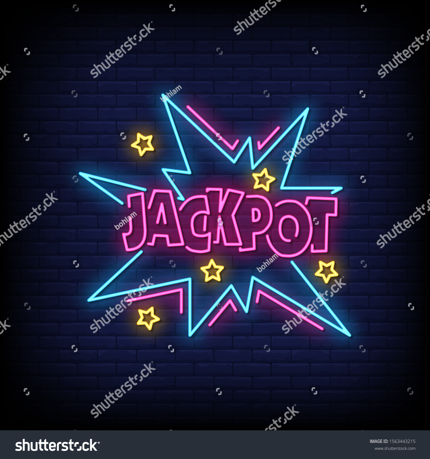 Jackpot Neon Signs Style Text Vector Stock Vector (Royalty Free ...