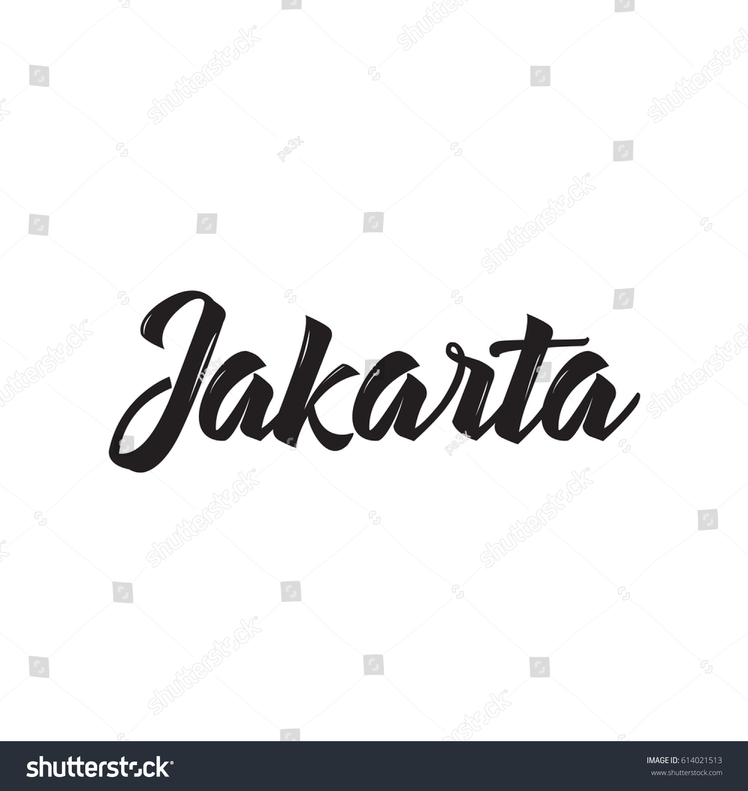 Jakarta Text Design Vector Calligraphy Typography: เวกเตอร์สต็อก (ปลอด ...