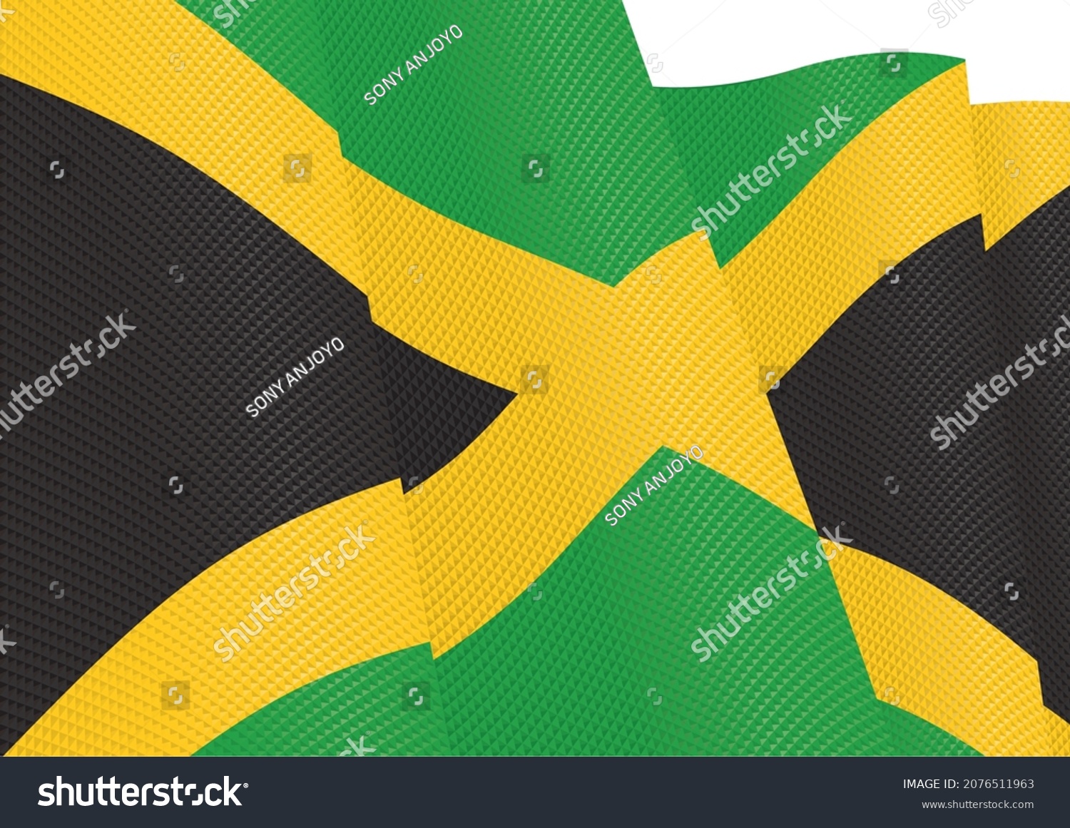 Jamaica Flag Fluttering Gradient Texture Stock Vector (Royalty Free ...