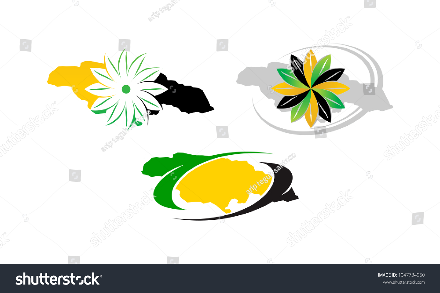 Jamaica Flower Template Set Stock Vector (Royalty Free) 1047734950 ...