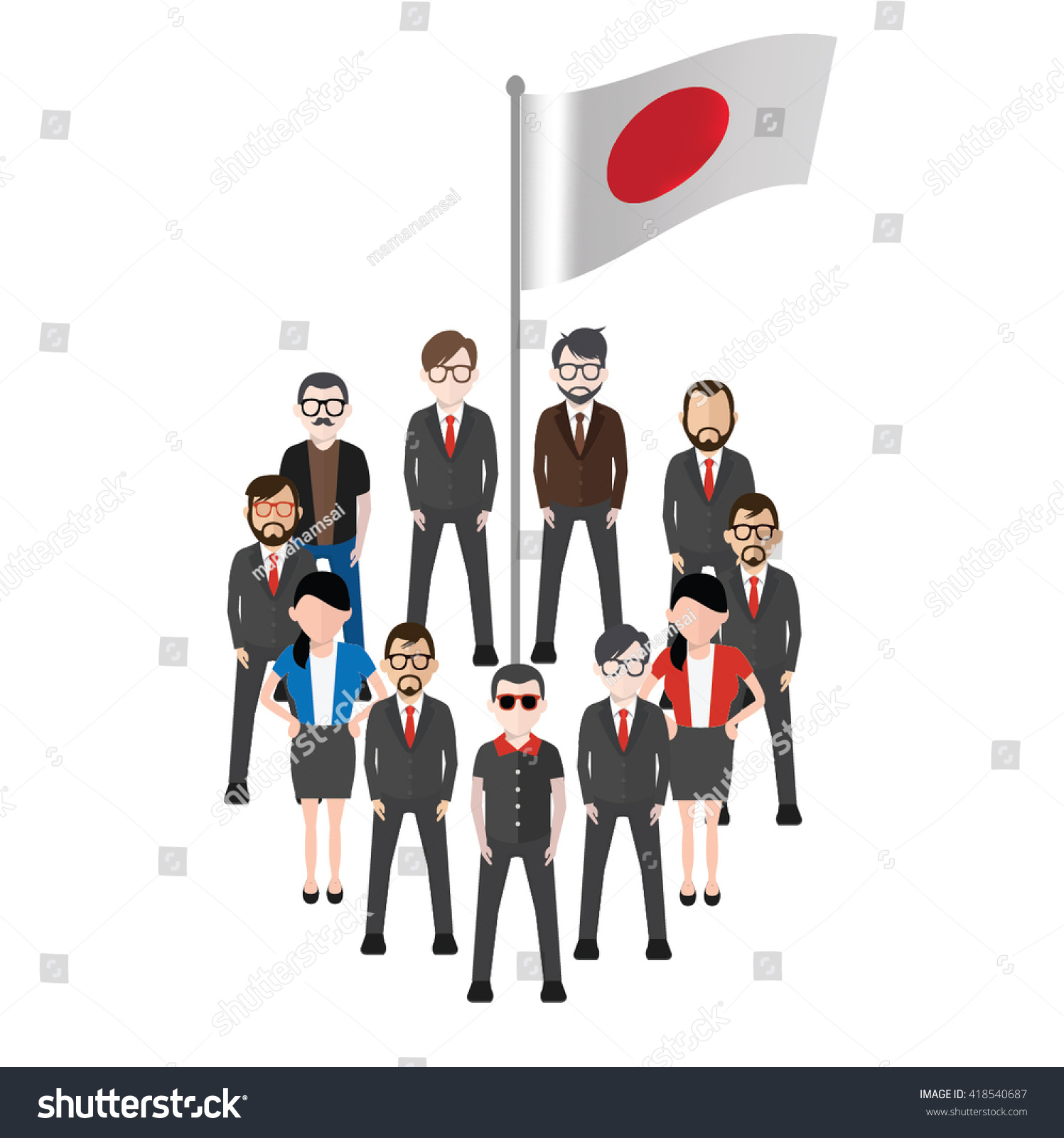 Japan Concept Design On White Backgroundvector Stock Vector (Royalty ...