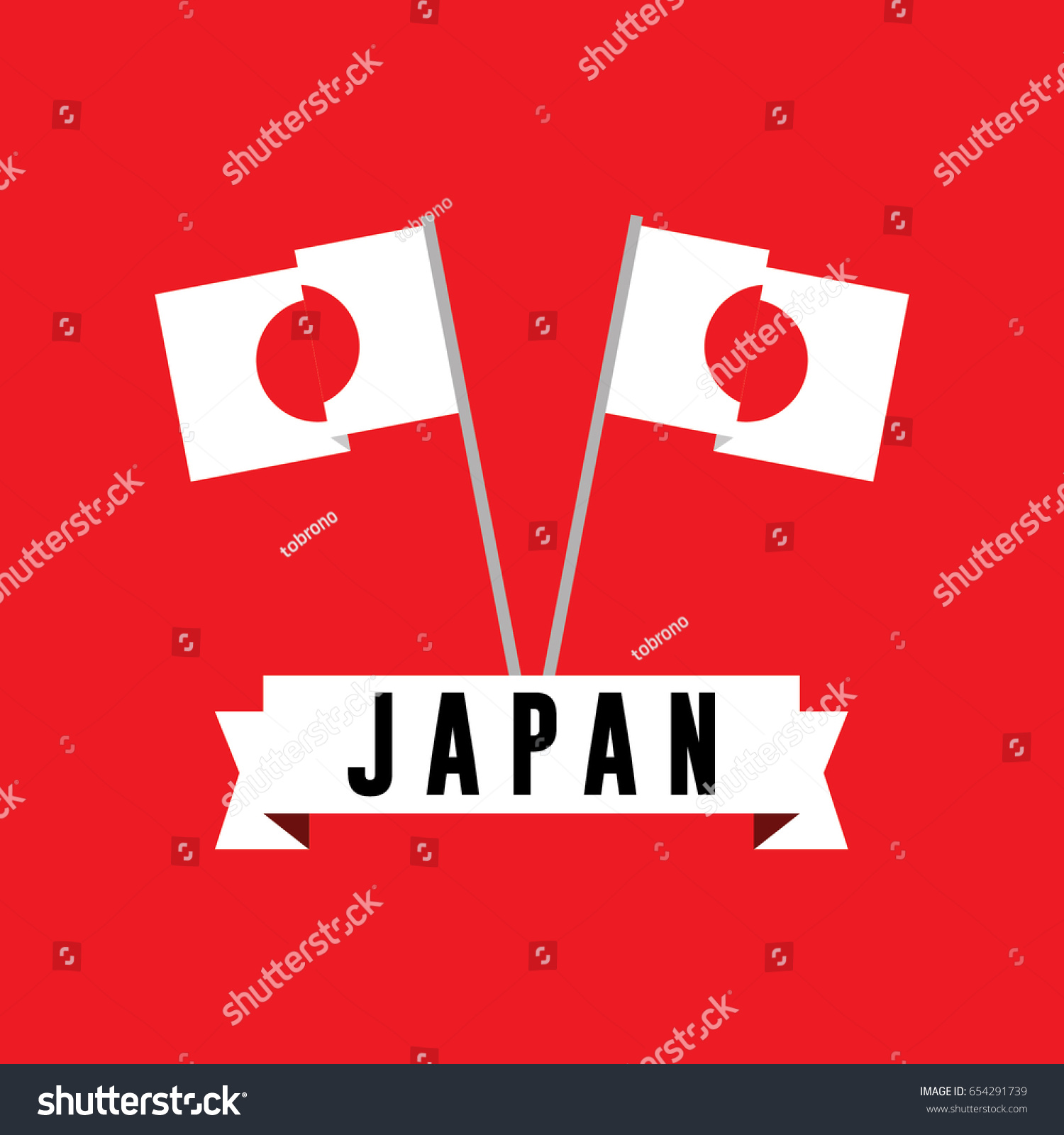 Japan Flag Logo Vector Template Stock Vector (Royalty Free) 654291739 ...