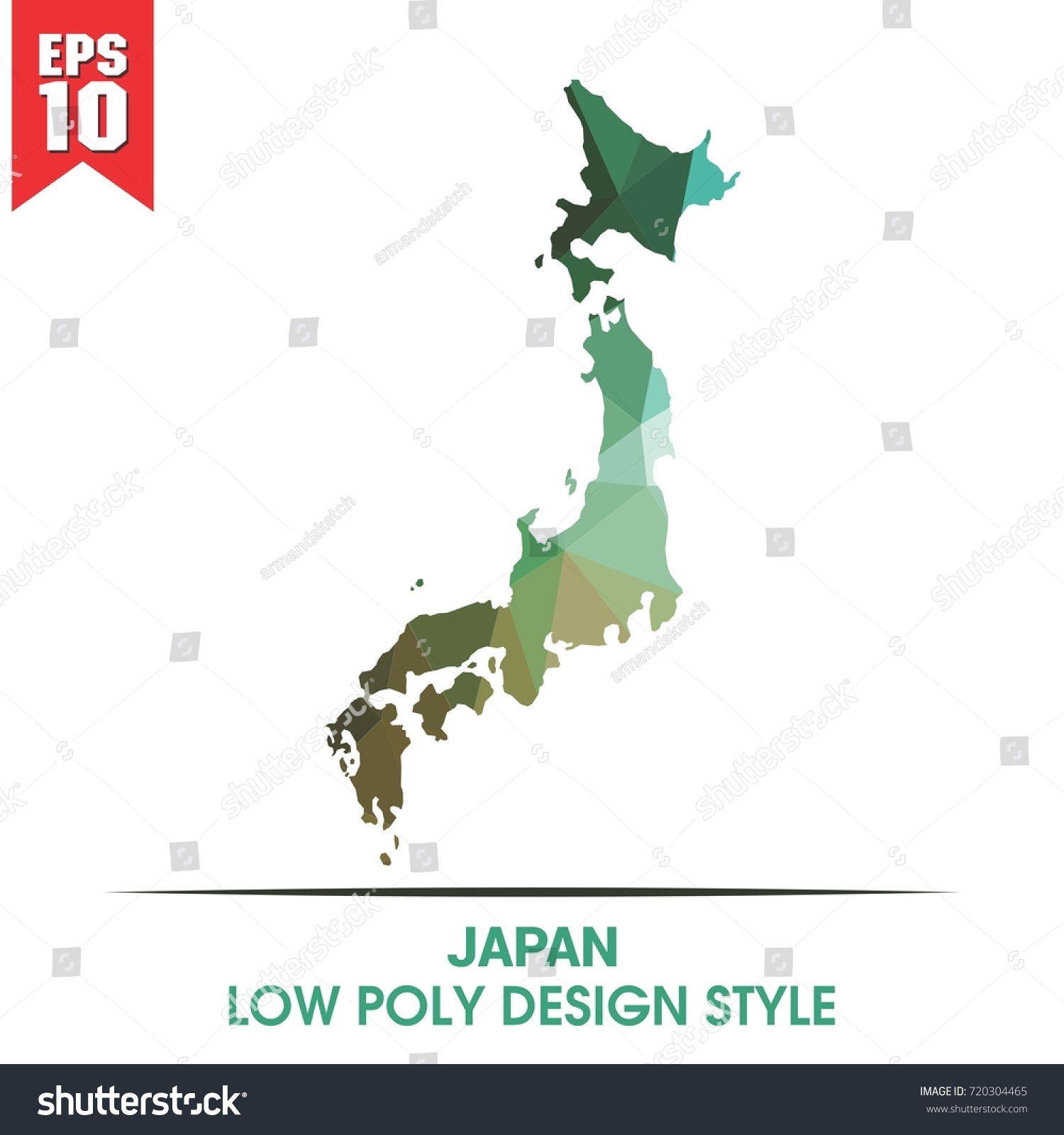 Japan Map Low Poly: เวกเตอร์สต็อก (ปลอดค่าลิขสิทธิ์) 720304465 ...