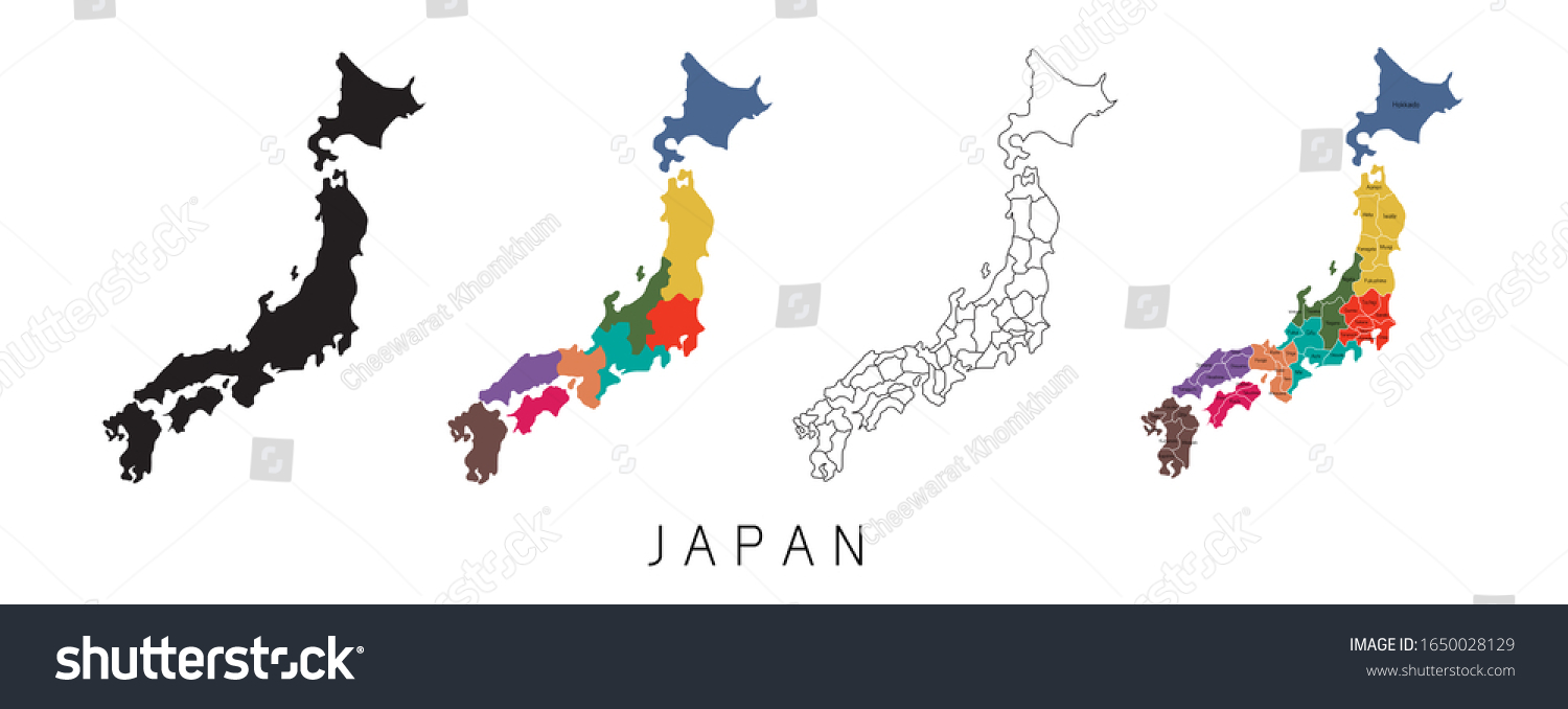 Japan Map Isolated Vector Illustration Stock Vector (Royalty Free ...