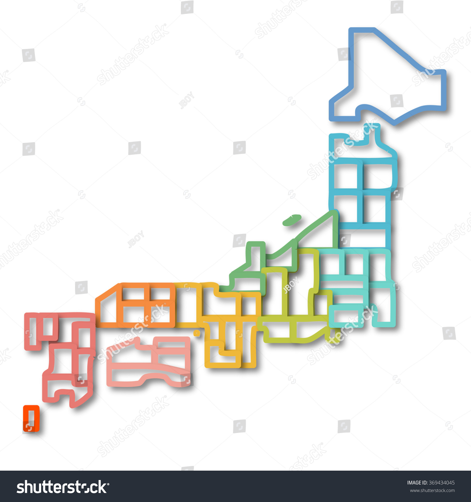 Japan Map Symbol Icon Stock Vector (Royalty Free) 369434045