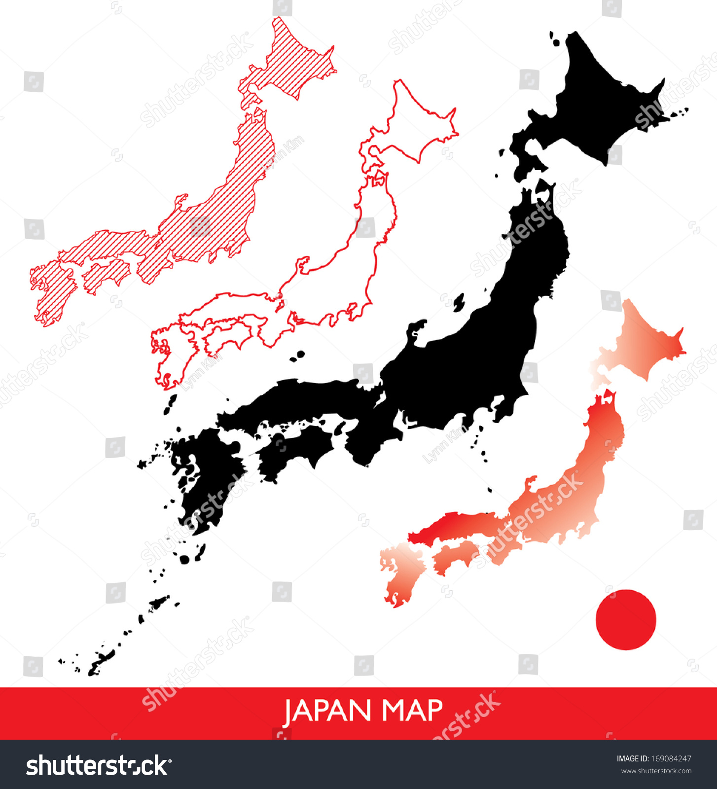 Japan Map Vector Illustration 库存矢量图（免版税）169084247 | Shutterstock
