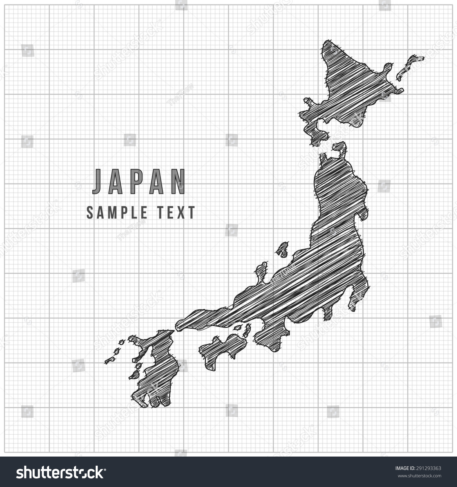 Japan Map Vector Line Sketch Grid: เวกเตอร์สต็อก (ปลอดค่าลิขสิทธิ์ ...