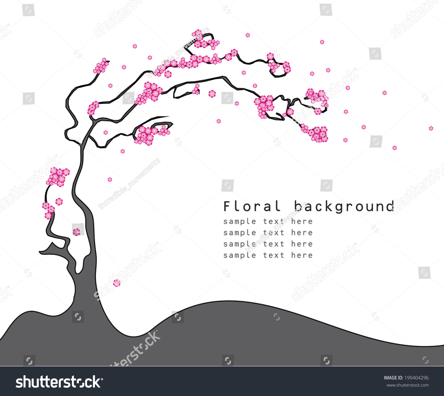 Japan Sakura Tree Vector Illustration Stock Vector (Royalty Free ...