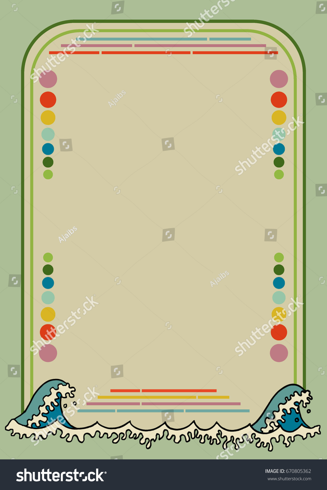 Japan Wave Frame Border Stock Vector (Royalty Free) 670805362