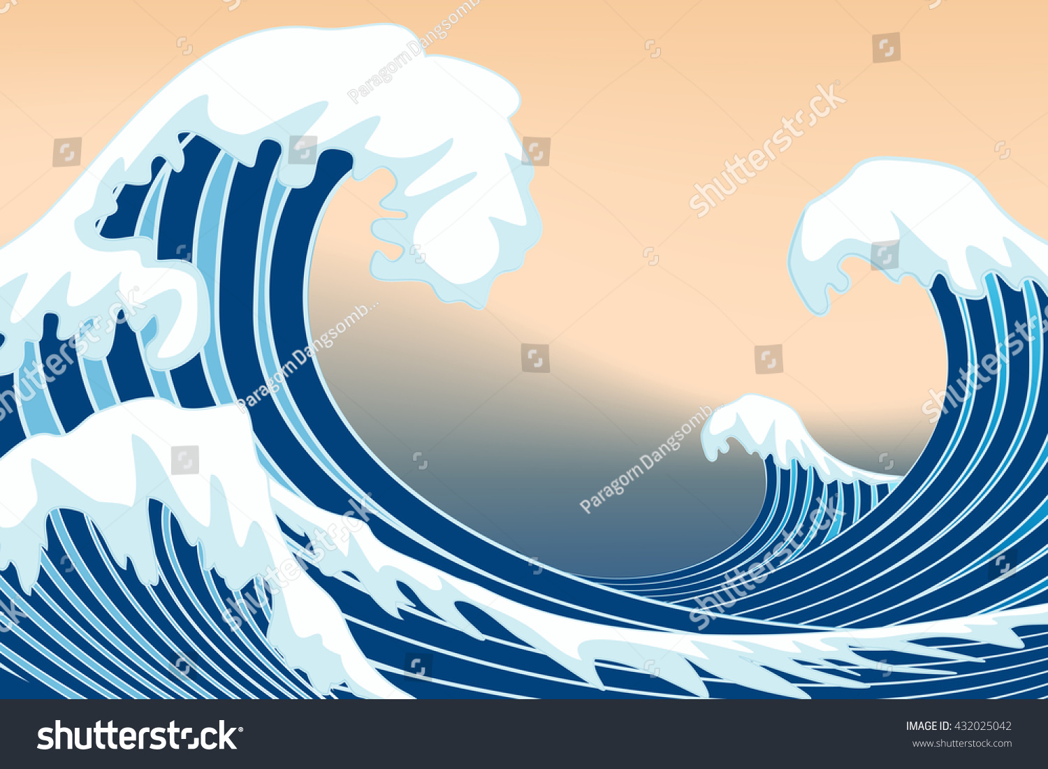 Japan Wave Graphic Vector Stock Vector (Royalty Free) 432025042 ...