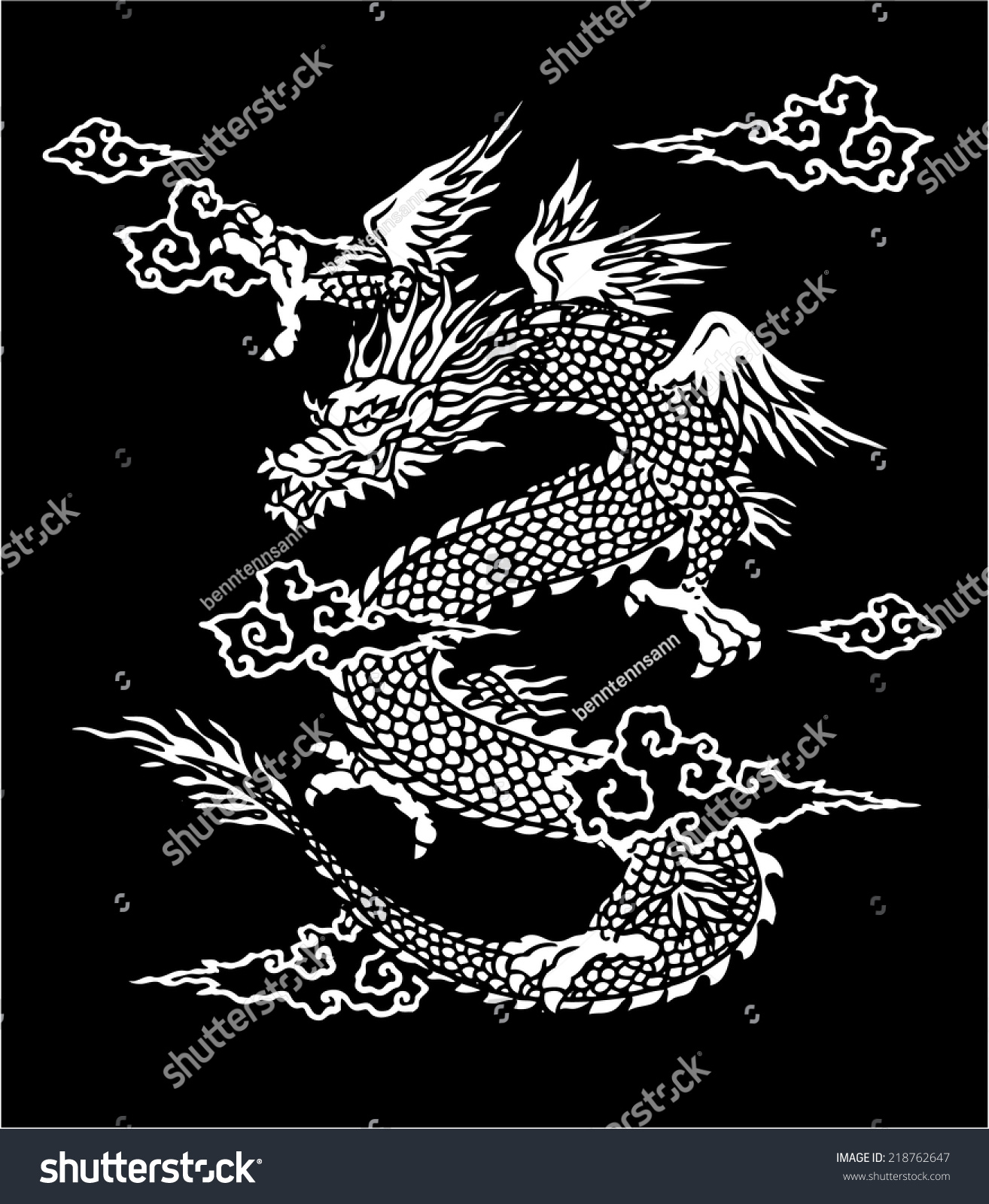 Japanese Dragon Stock Vector (Royalty Free) 218762647 | Shutterstock