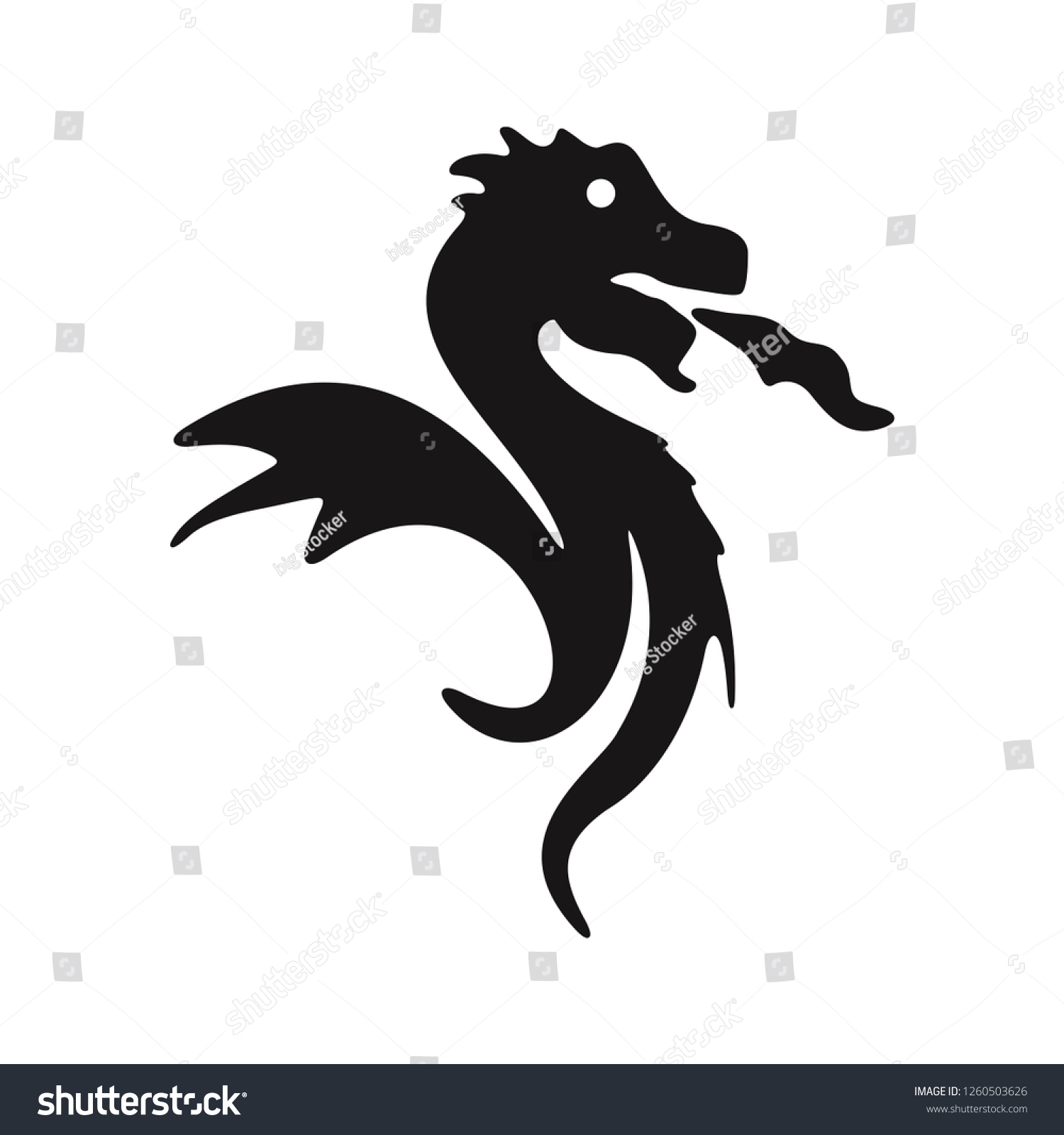 Japanese Dragon Icon Vector Stock Vector (Royalty Free) 1260503626