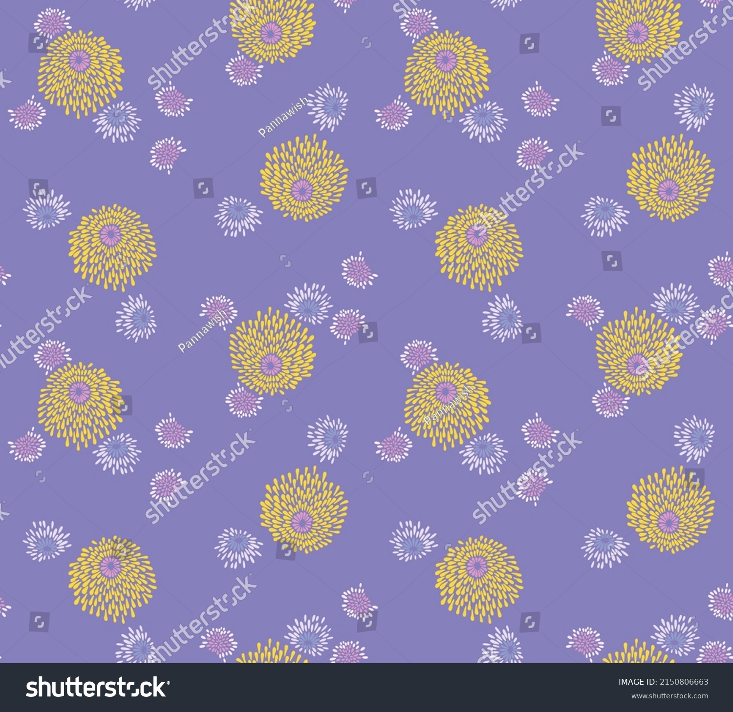 Japanese Fireworks Flower Vector Seamless Pattern Stock Vector (Royalty ...