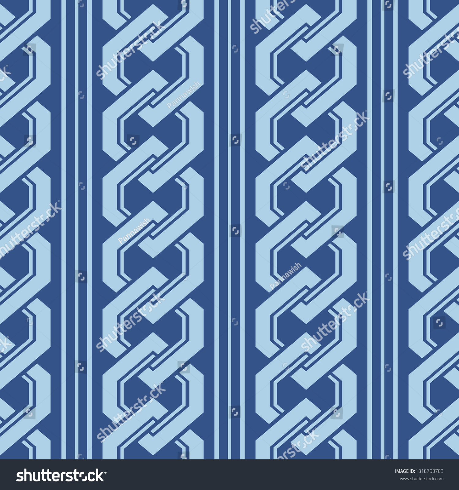 Japanese Hexagon Chain Vector Seamless Pattern Stock Vector (Royalty ...