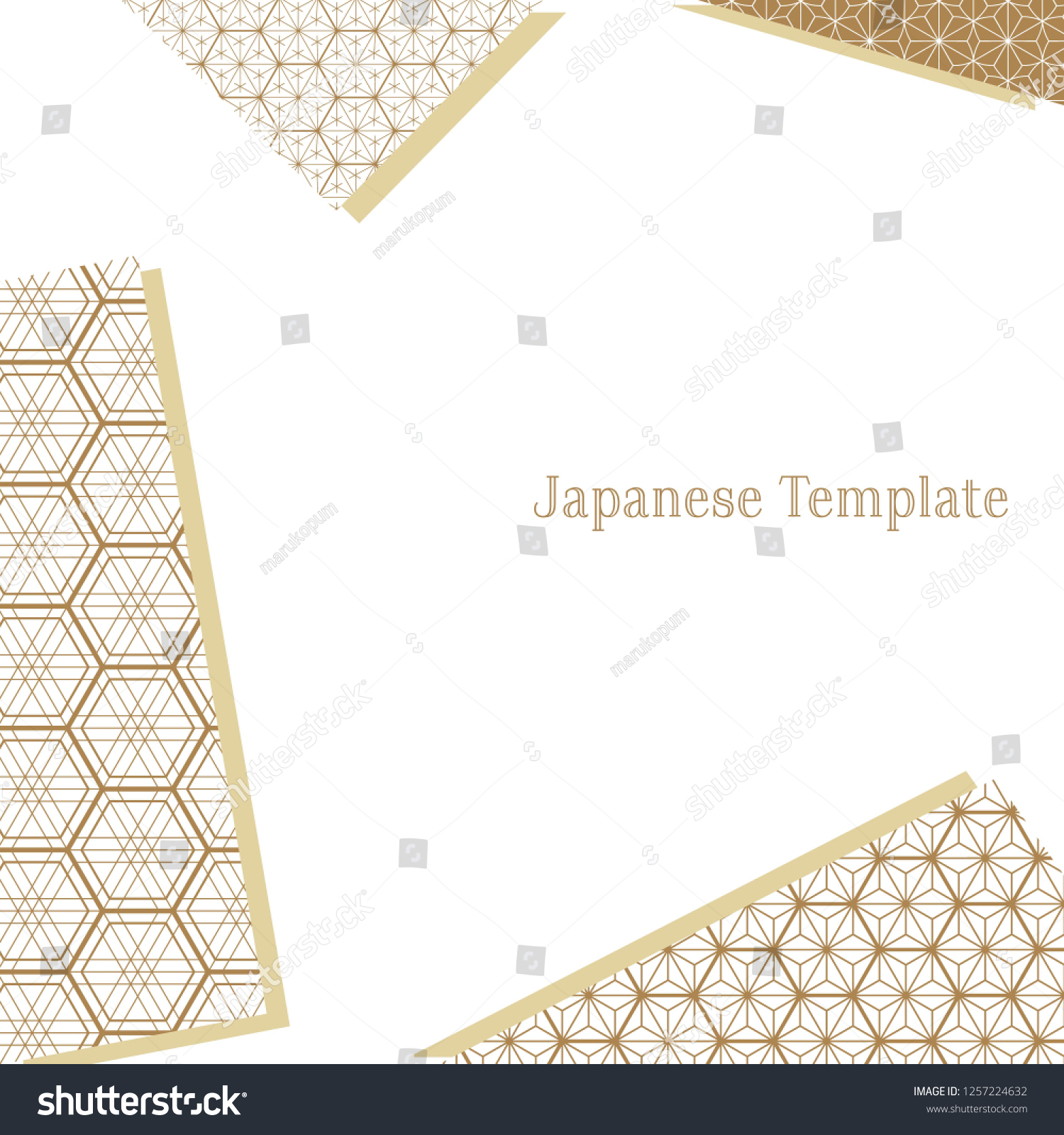 Japanese Pattern Template Vector Gold Line Stock Vector (Royalty Free ...