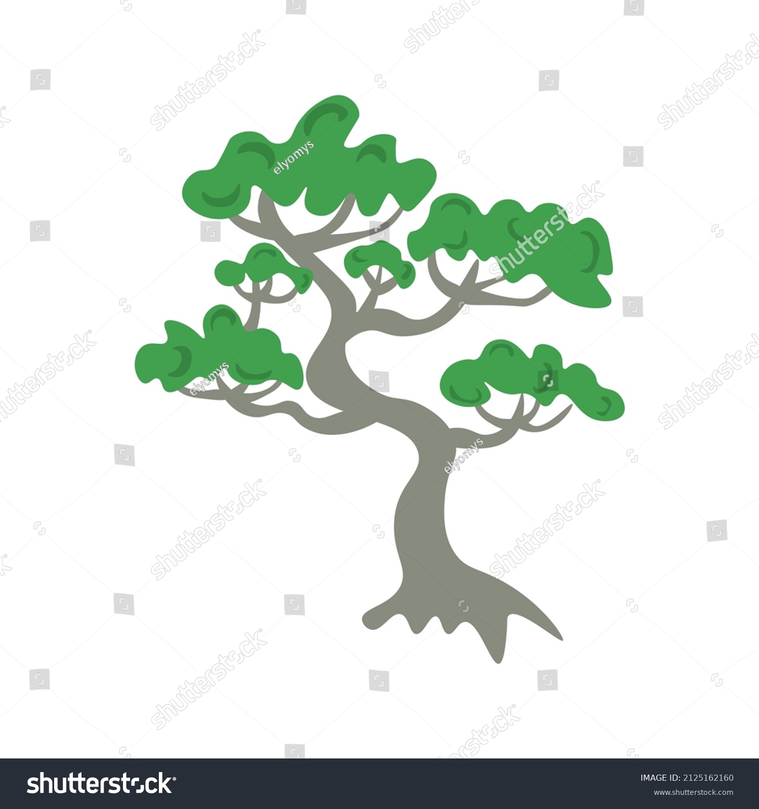 Japanese Pine Tree Vector Illustration Stock Vector (Royalty Free ...