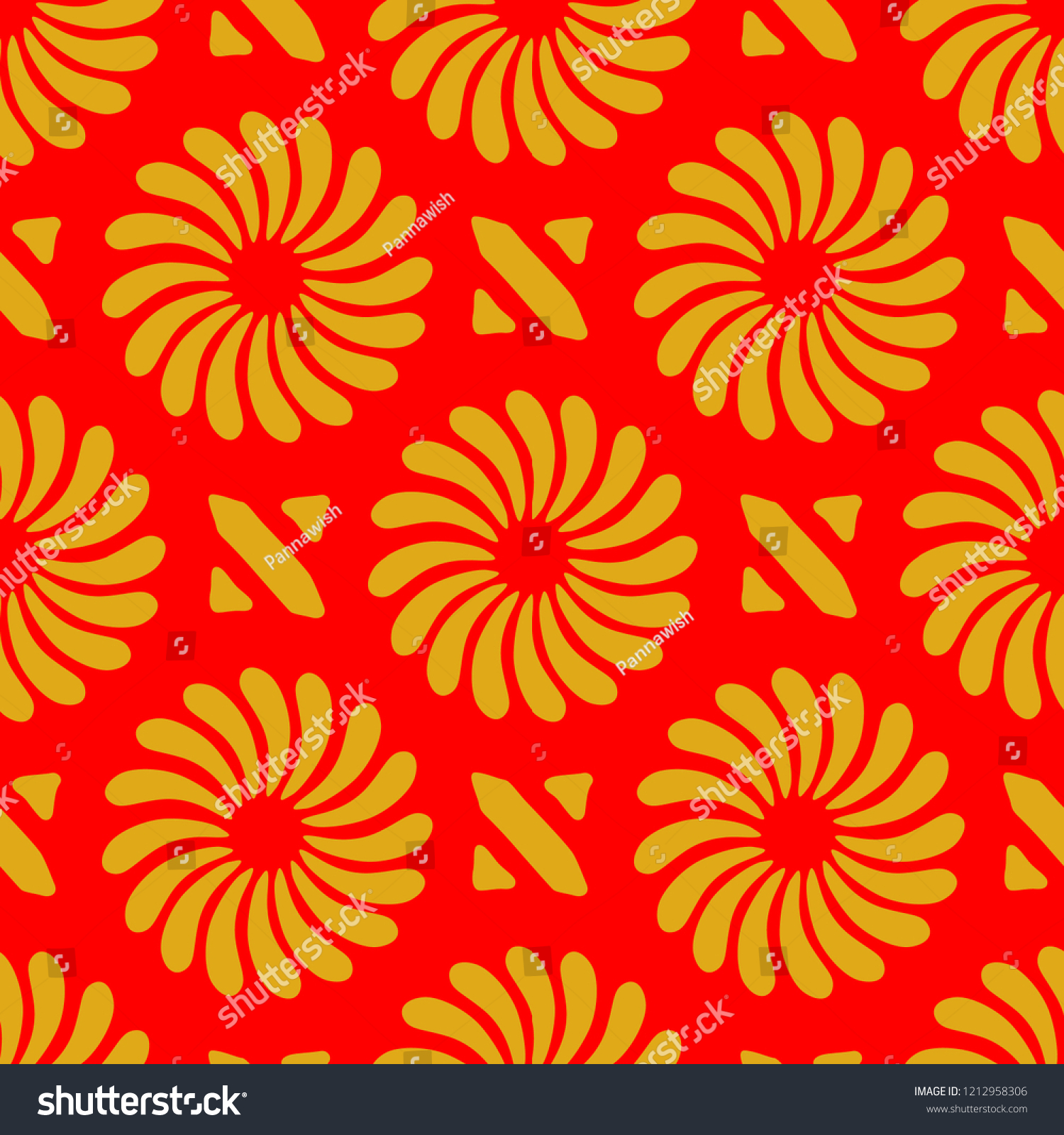 Japanese Spiral Flower Pattern Stock Vector (Royalty Free) 1212958306 ...
