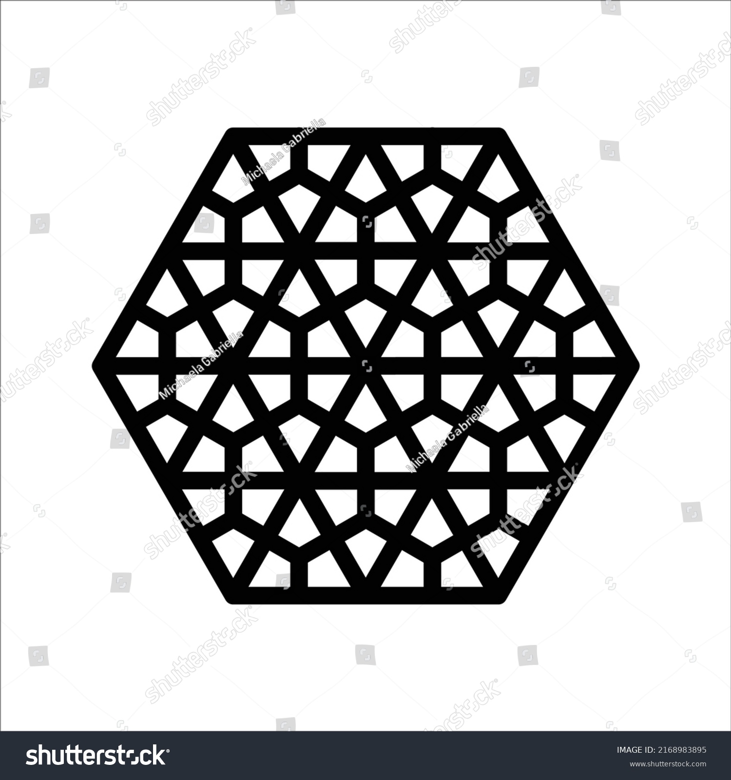 Japanese Style Hexagonal Geometric Pattern Stock Vector (Royalty Free ...