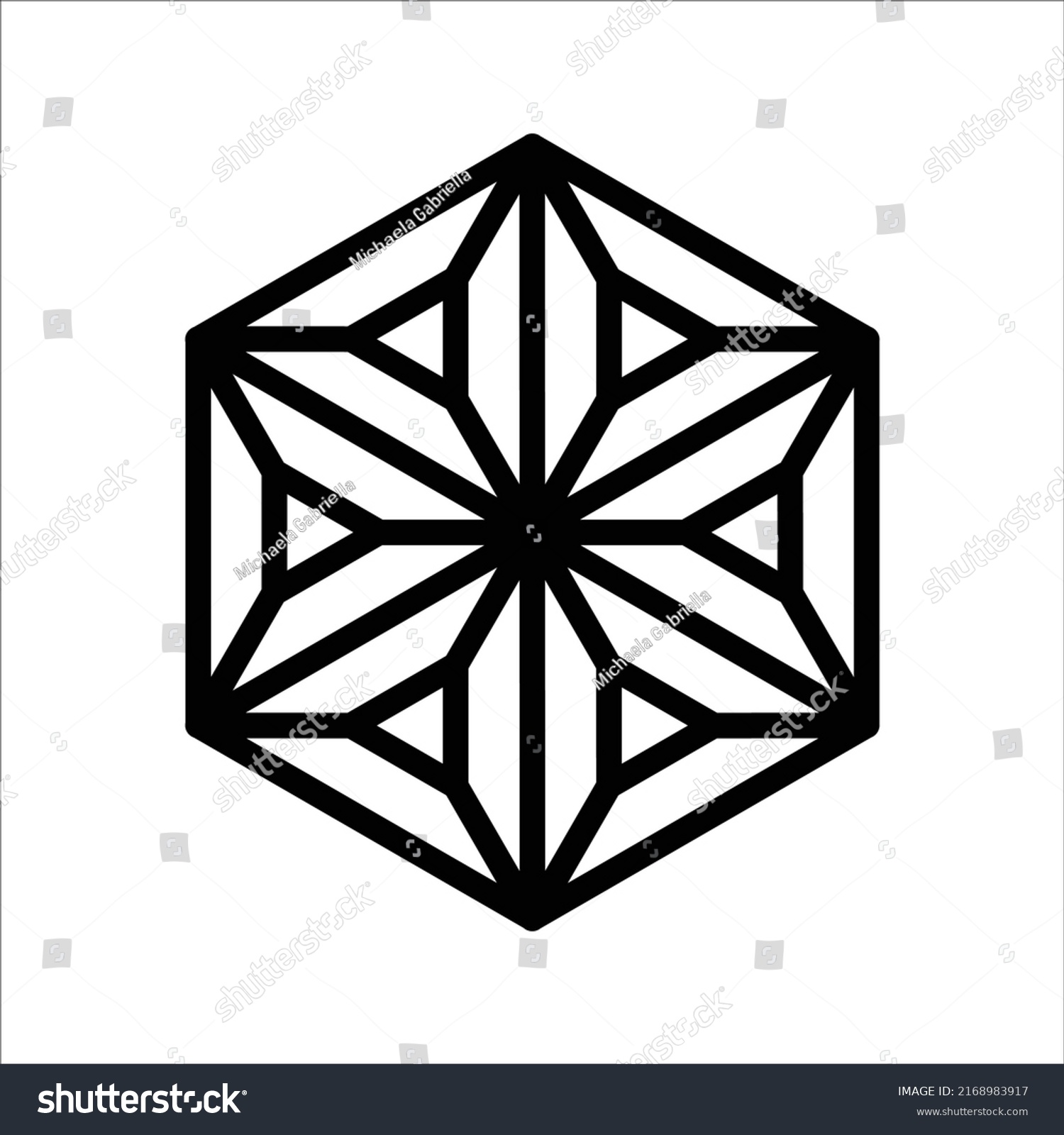 Japanese Style Hexagonal Geometric Pattern Stock Vector (Royalty Free ...