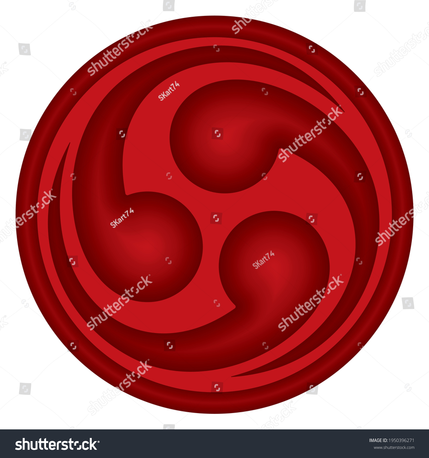 Japanese Symbol Tomoe Vector Illustration Mitsu Stock Vector Royalty