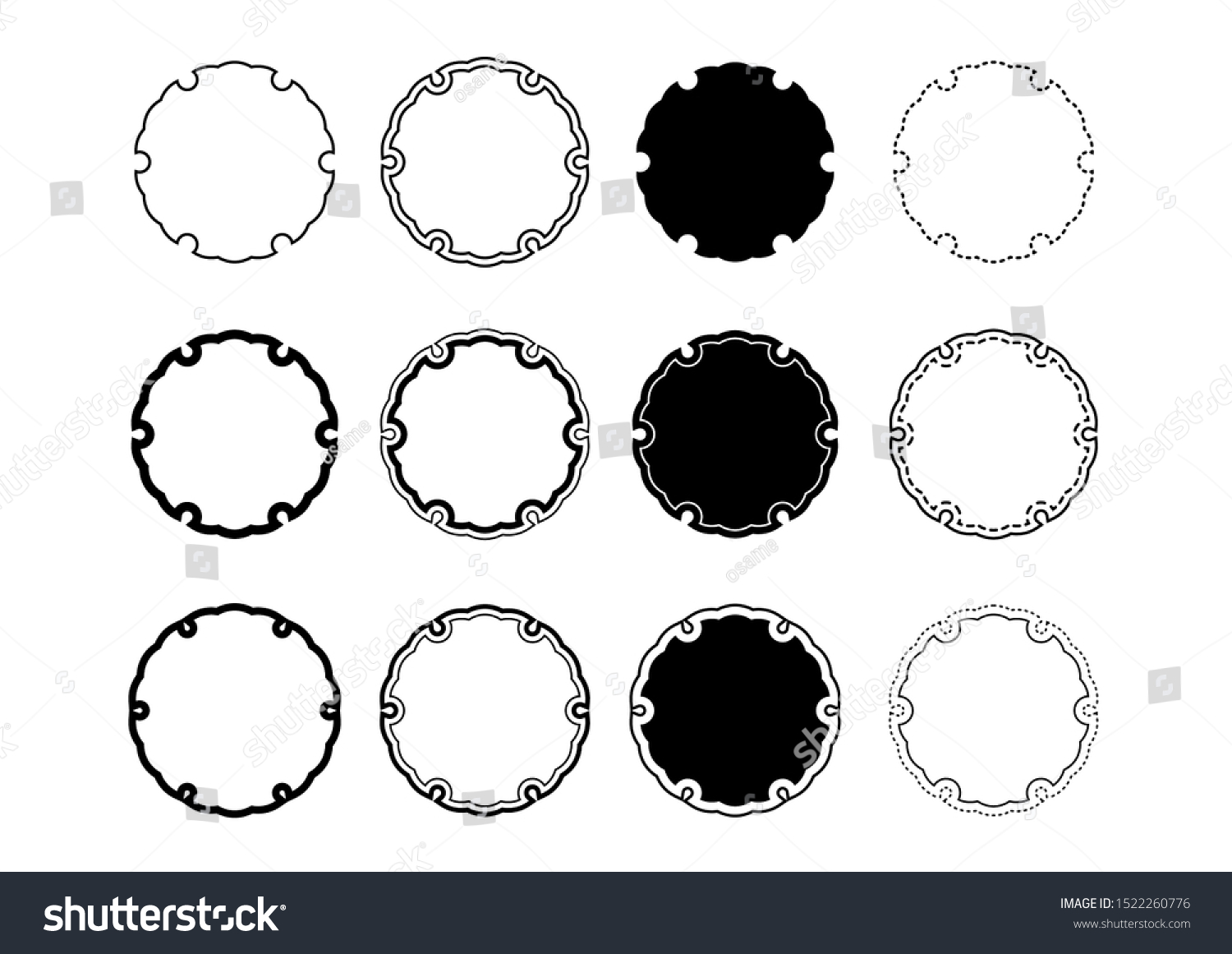 Japanese Traditional Pattern Frame Set Vector Stock Vector (Royalty ...