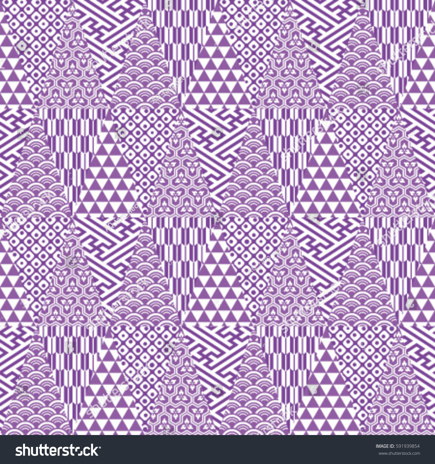 Japanese Traditional Pattern Triangle Stock Vector (Royalty Free ...