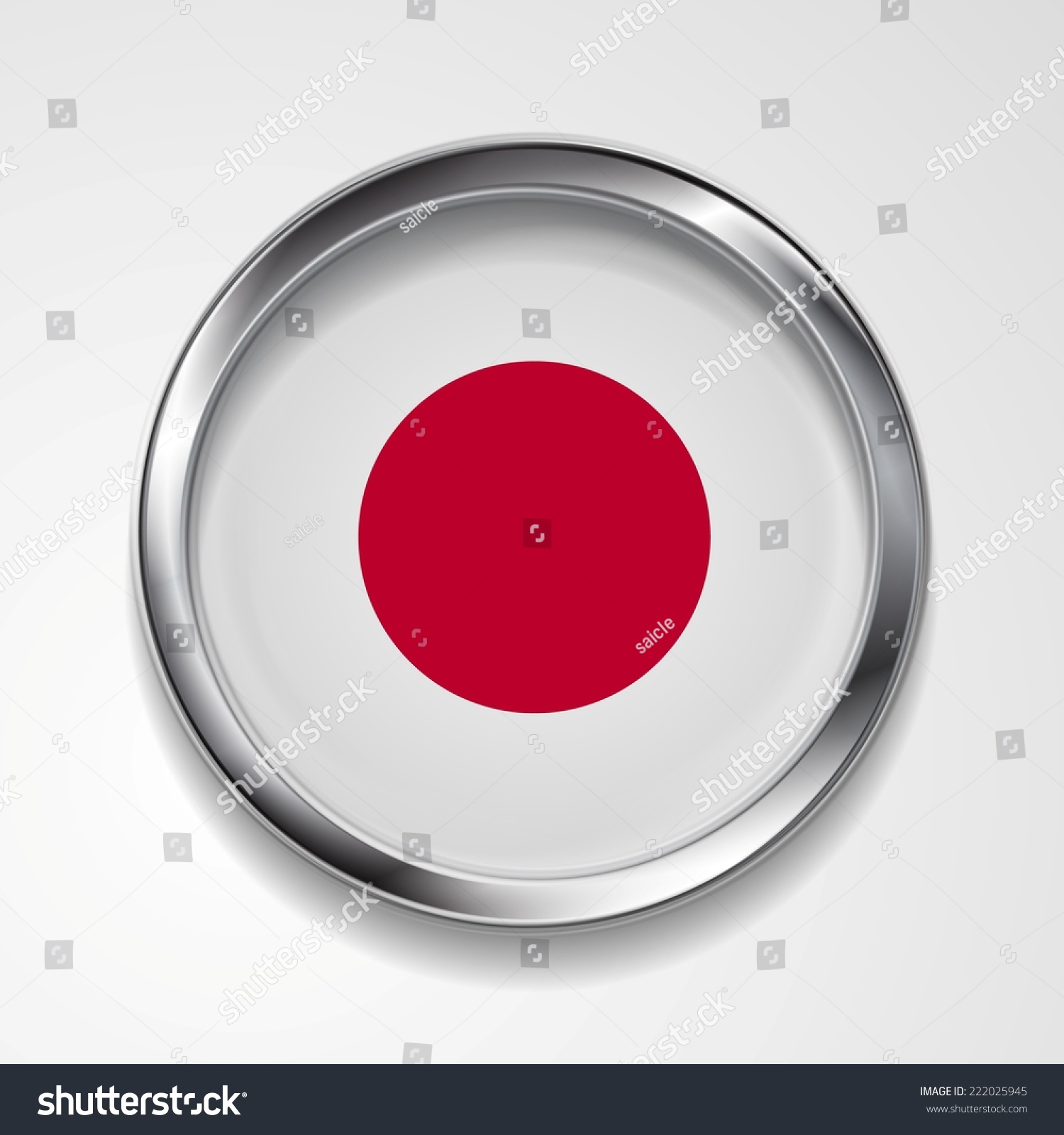 Japanese Vector Metal Button Flag Stock Vector (Royalty Free) 222025945