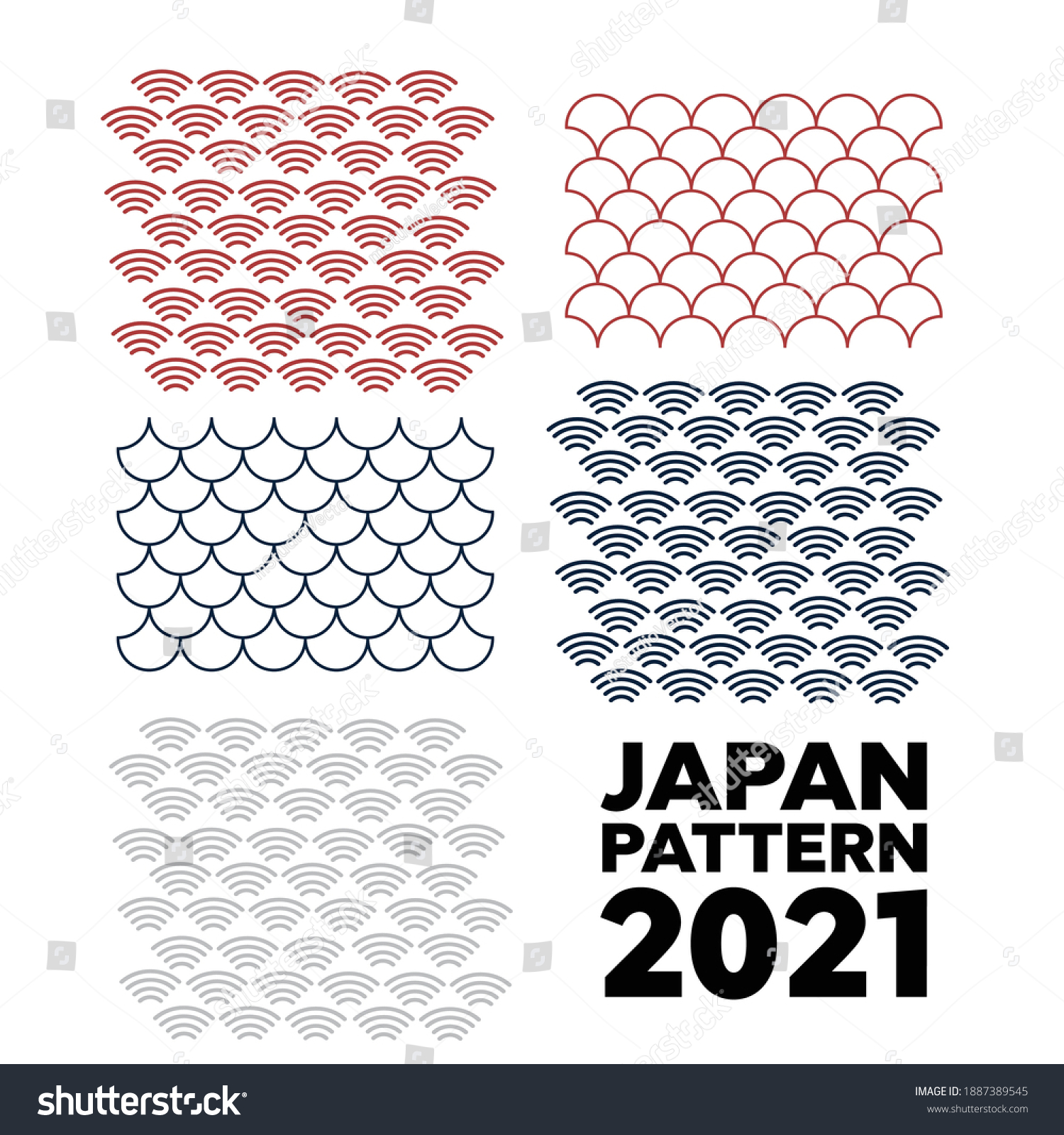Japanese Vector Patterns Set Asia Stock Vector (Royalty Free ...