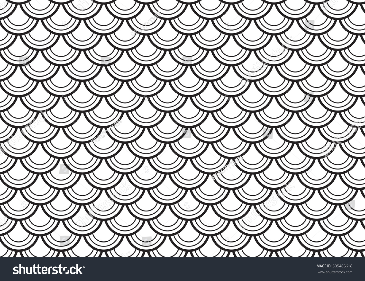 Japanese Wave Circle Pattern Black White: vector de stock (libre de ...