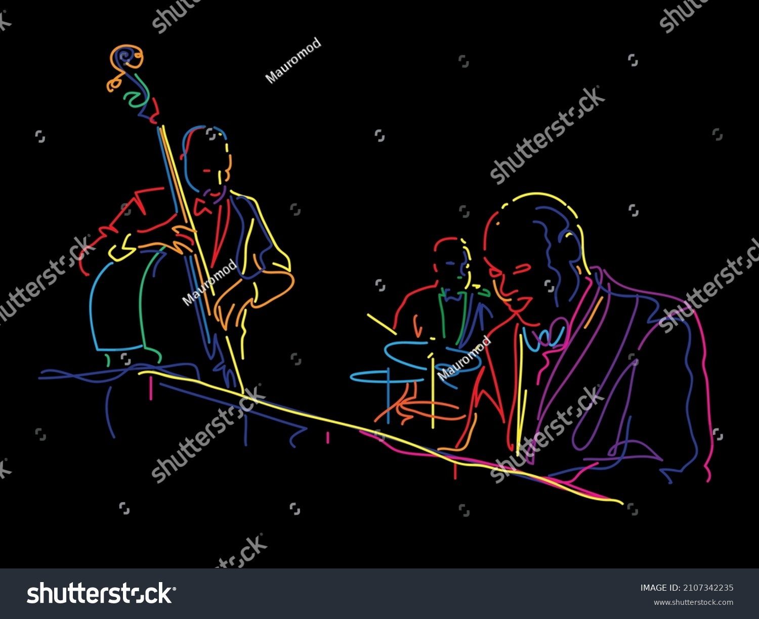 Jazz Piano Player Vector Illustration Stock Vector (Royalty Free ...