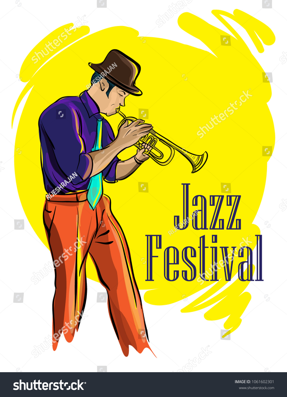Jazz Player Vector Illustration Stock Vector (Royalty Free) 1061602301