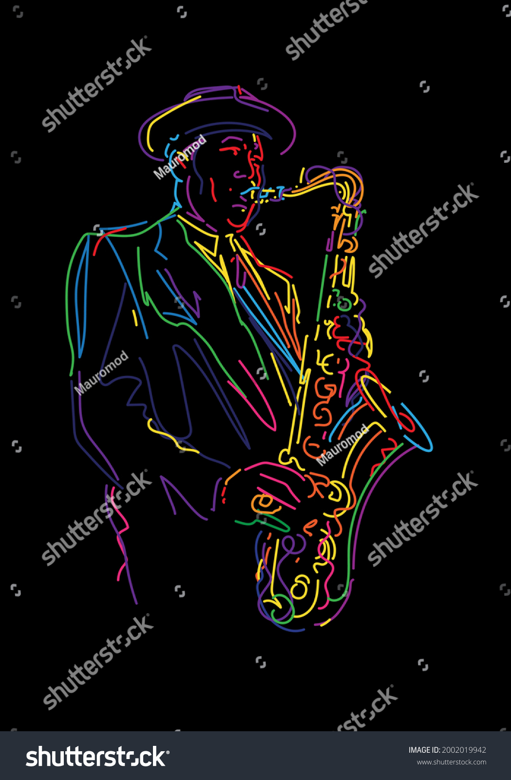 Jazz Sax Player Abstract Vector Illustration Stock Vector (Royalty Free ...
