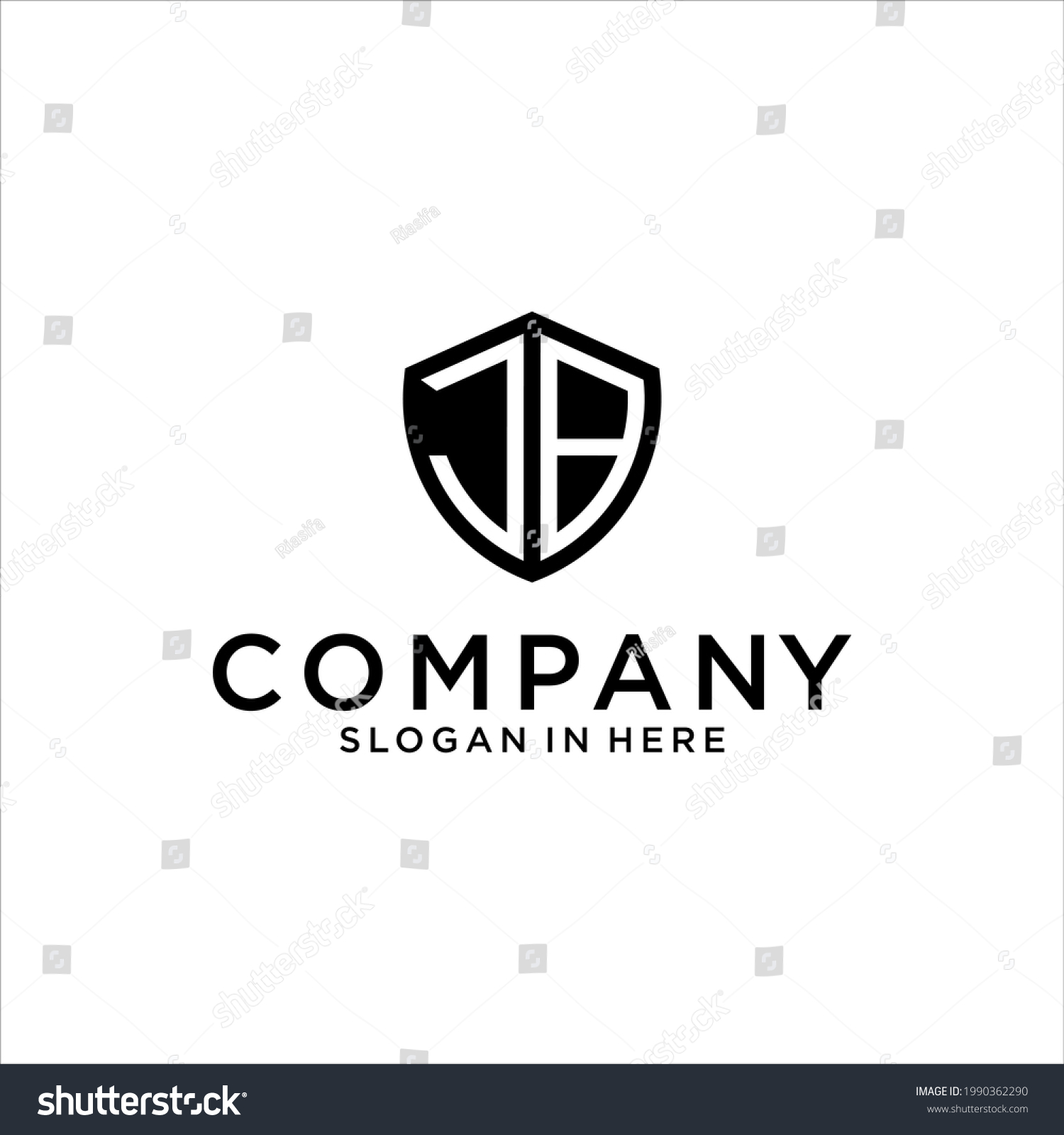 Jb Logo Design Shield Safe Security Stock Vector (Royalty Free ...