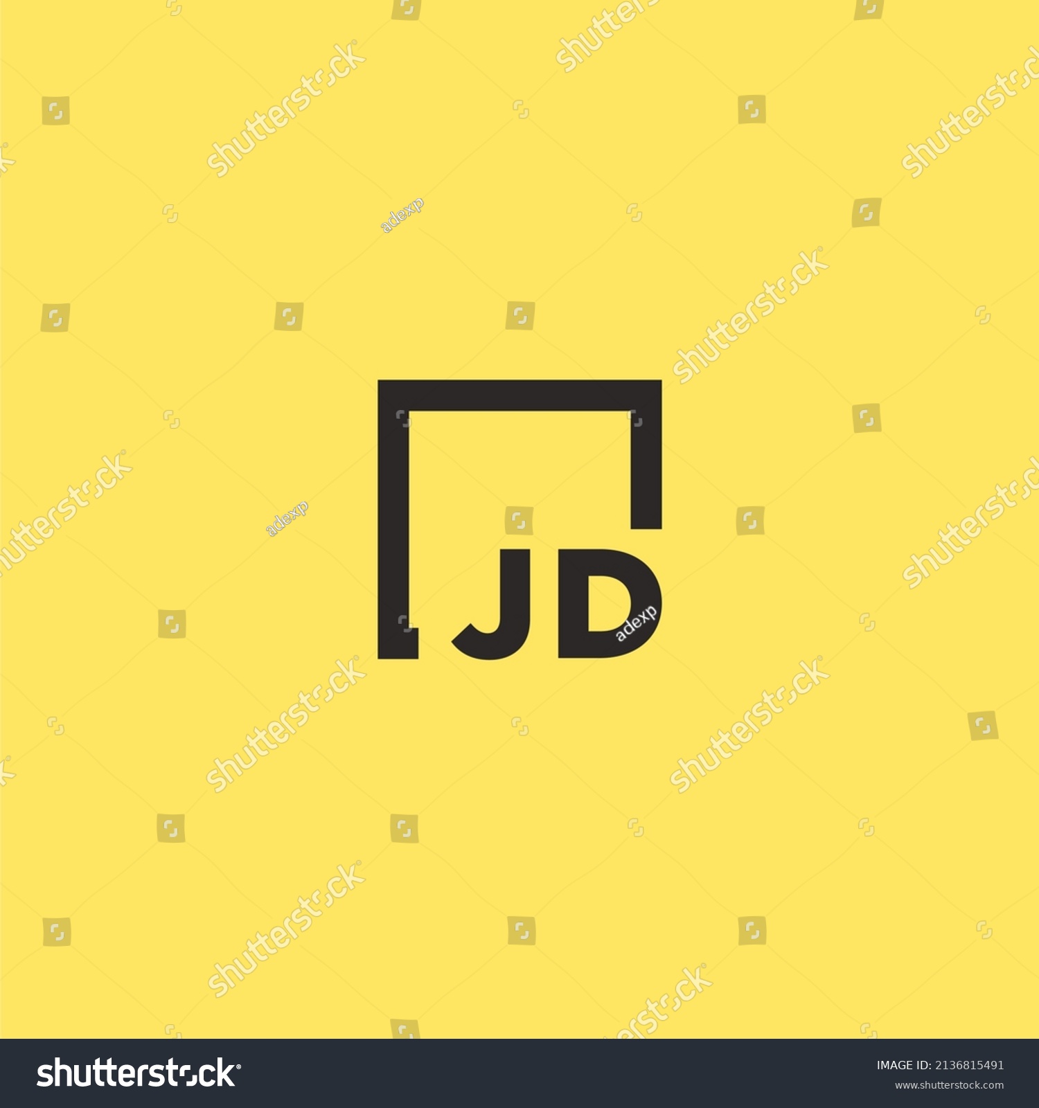 Jd Initial Monogram Logo Square Style Stock Vector (Royalty Free ...