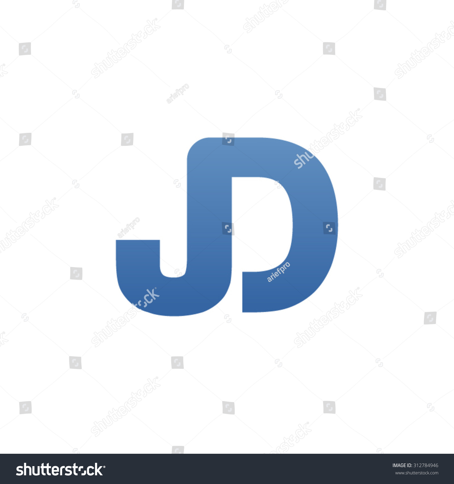 Jd Letter Icon Logo Connected Stock Vector (Royalty Free) 312784946