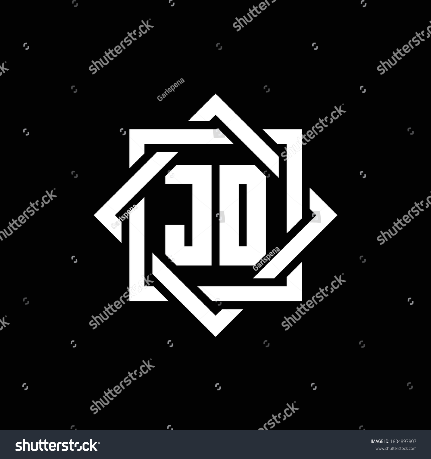 Vektor Stok Jd Monogram Logo Abstract Square Around (Tanpa Royalti ...