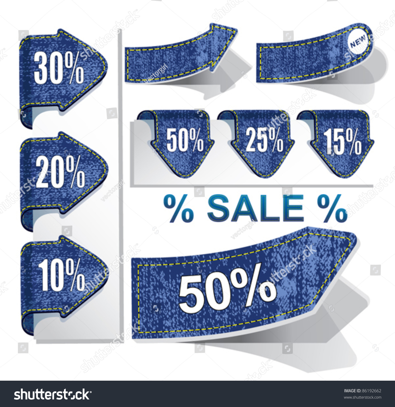 Jeans Arrows Labels Stock Vector (Royalty Free) 86192662 | Shutterstock
