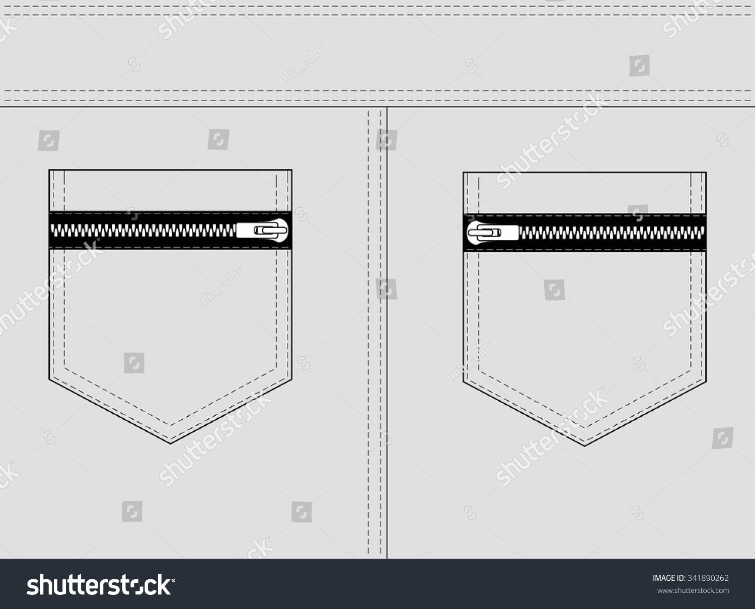 Jeans Pocket Vector Illustration Stock Vector (Royalty Free) 341890262 ...
