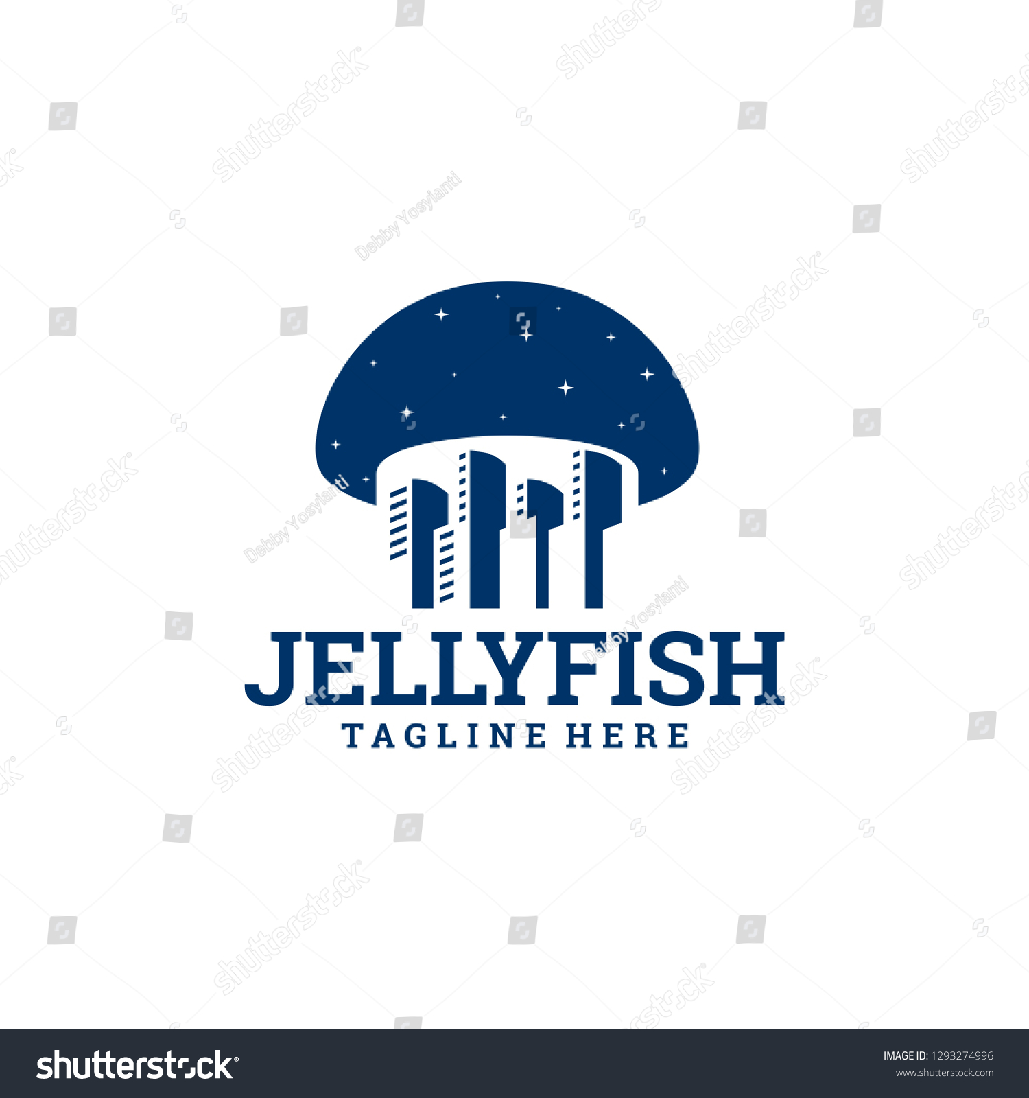 Jelly Fish Logo Design Template Stock Vector (Royalty Free) 1293274996 ...