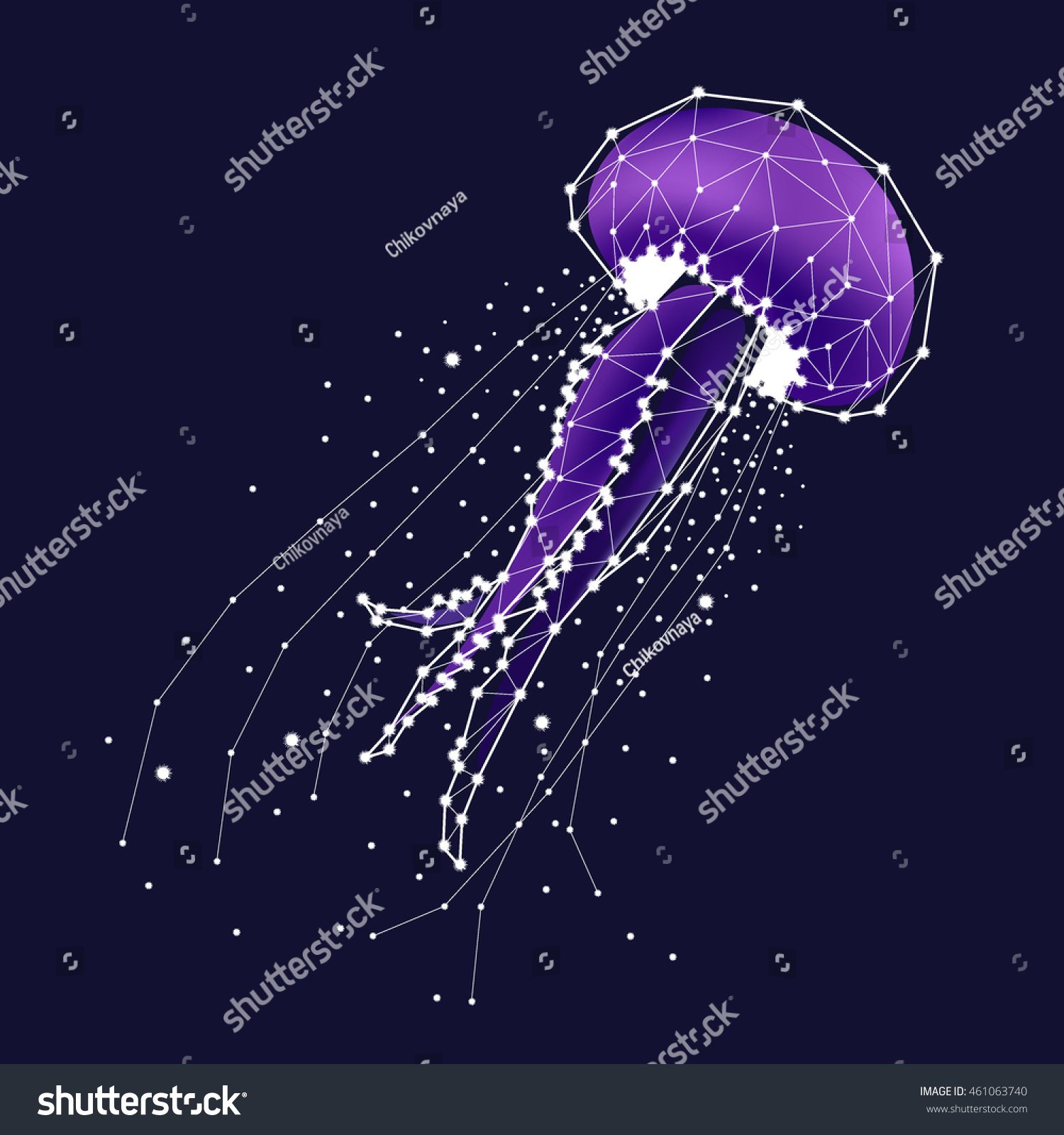 Jellyfish Constellation Star Vector Graphics Stock Vector (Royalty Free) 461063740