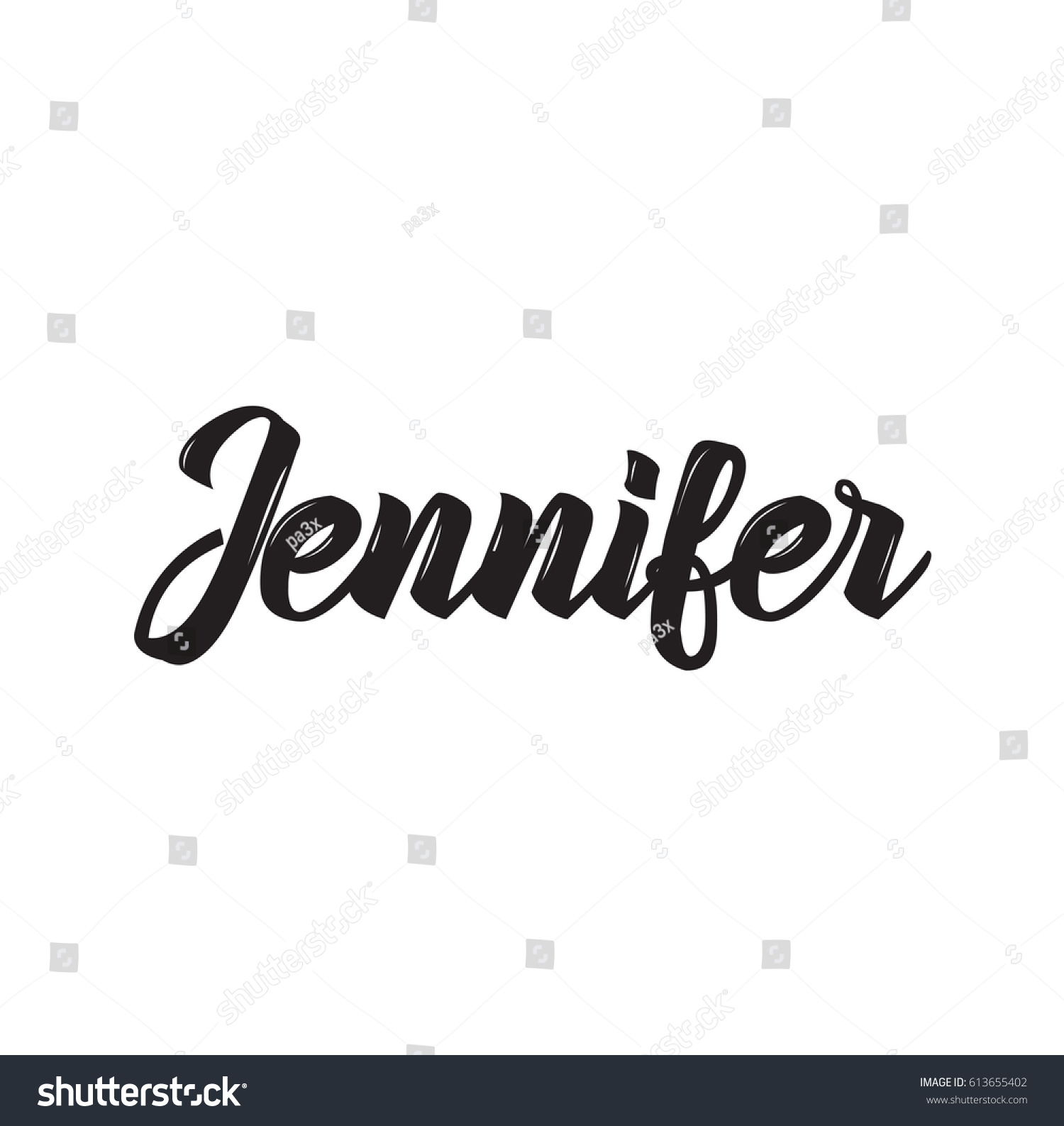 Jennifer Text Design Vector Calligraphy Typography: เวกเตอร์สต็อก (ปลอด ...